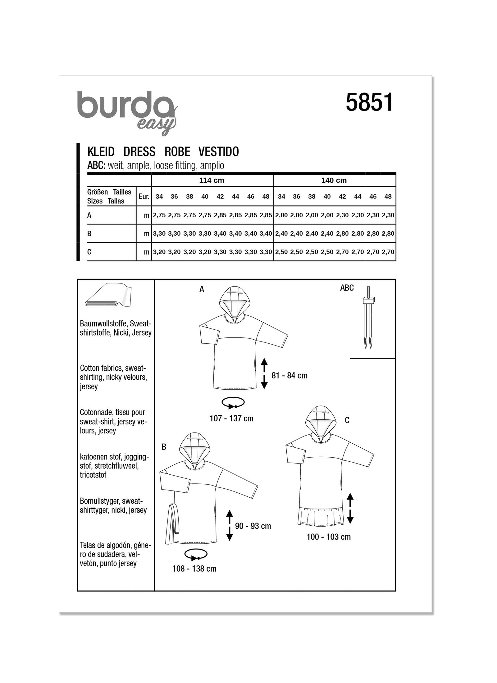 Burda Dress 5851 – The Fold Line