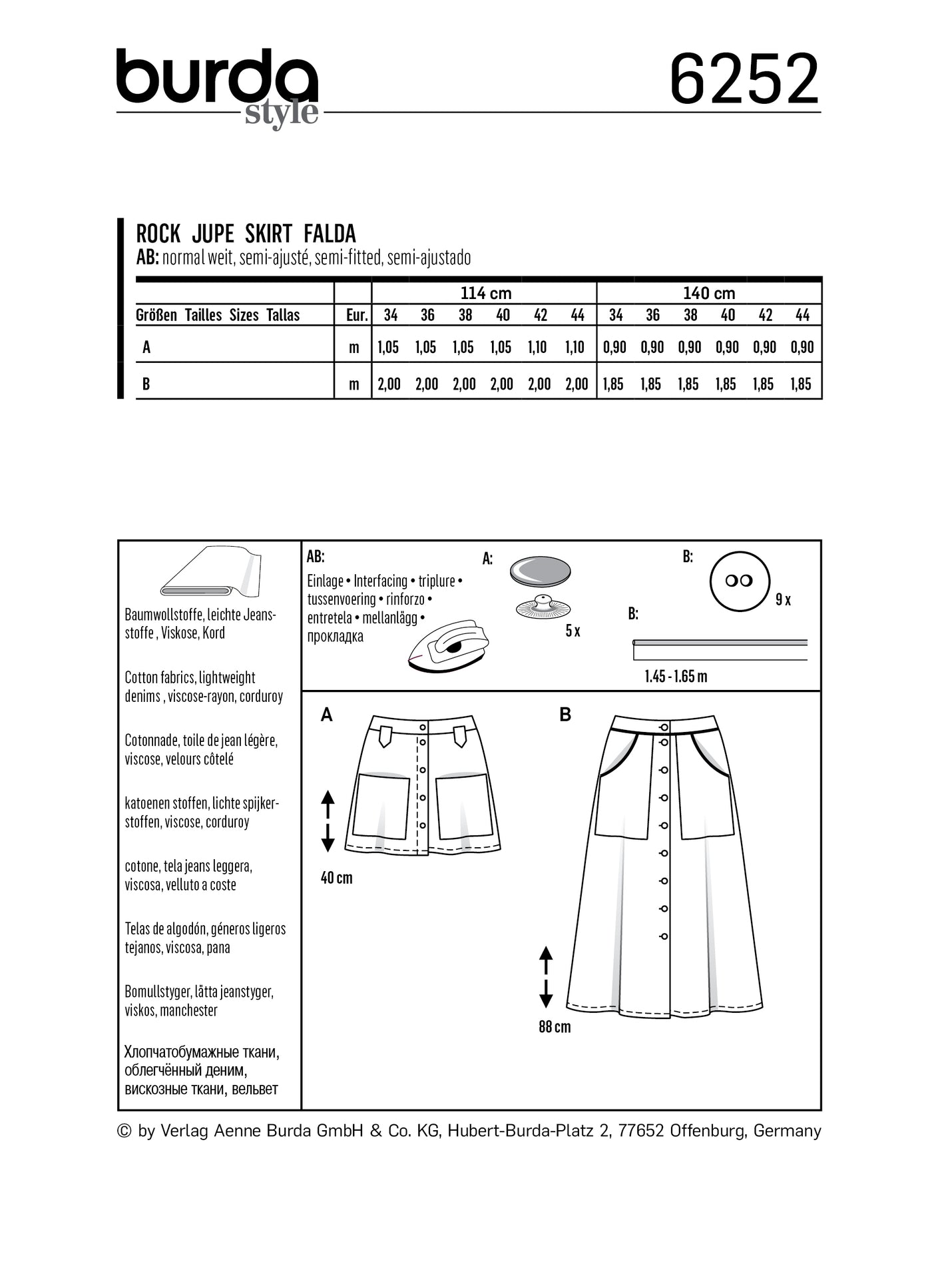 Burda Skirts 6252 – The Fold Line