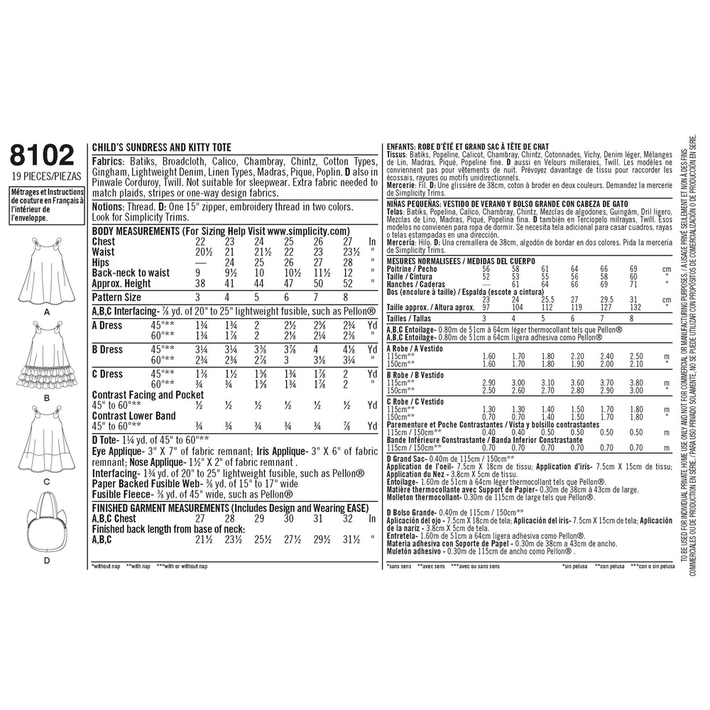 Simplicity Childs Sundress and Tote S8102 – The Fold Line