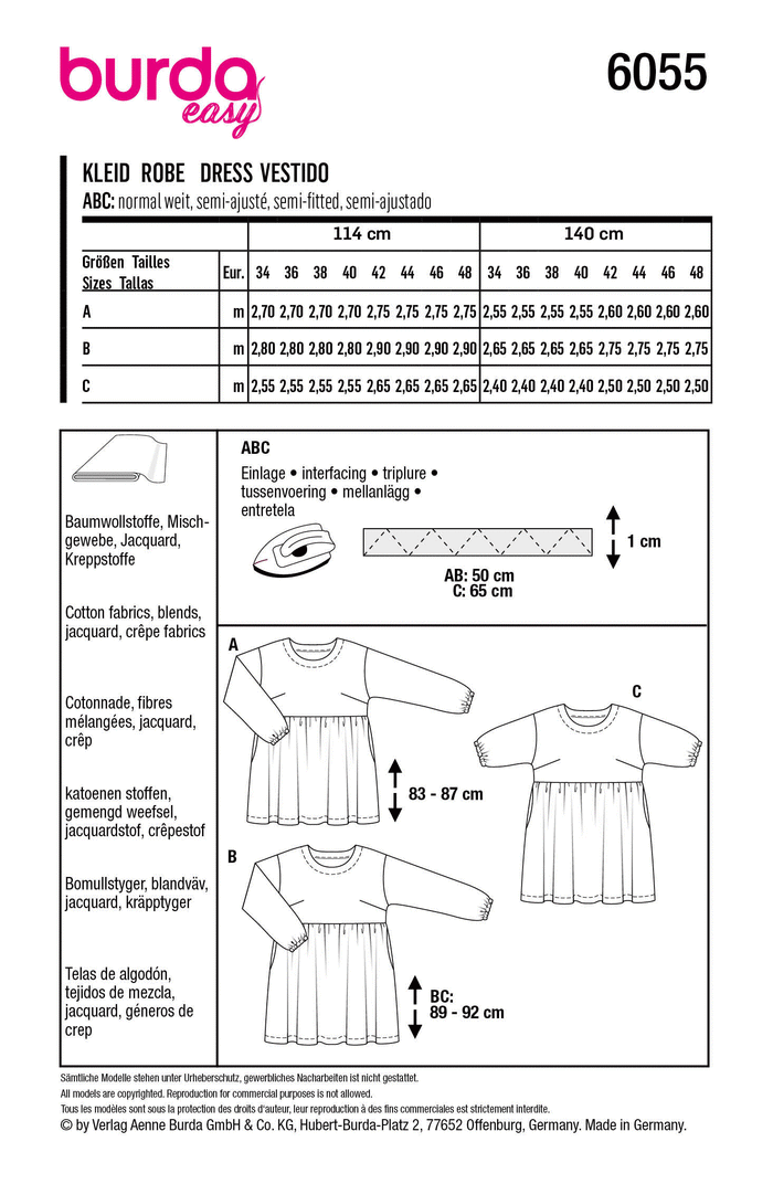 Burda Dresses 6055 – The Fold Line