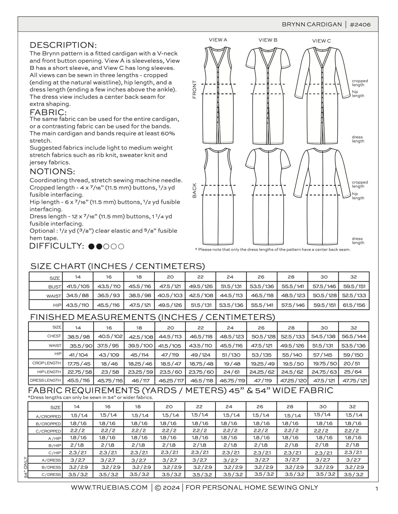 True Bias Brynn Cardigan – The Fold Line