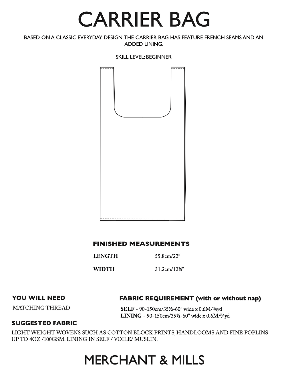 Merchant & Mills Carrier Bag – The Fold Line