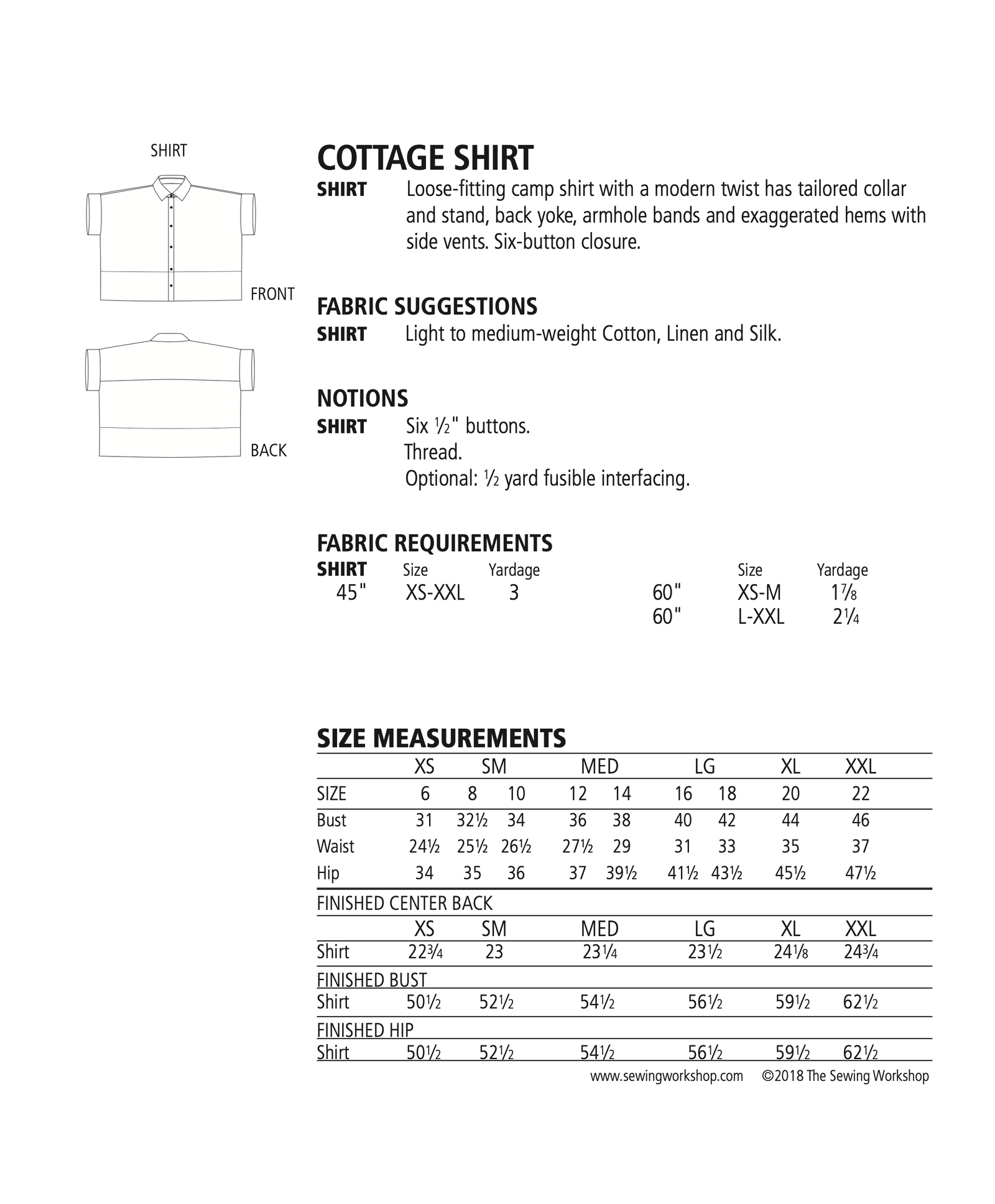 The Sewing Workshop Cottage Shirt – The Fold Line