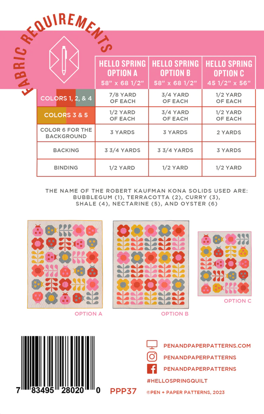 Pen and Paper Patterns Hello Spring Quilt – The Fold Line
