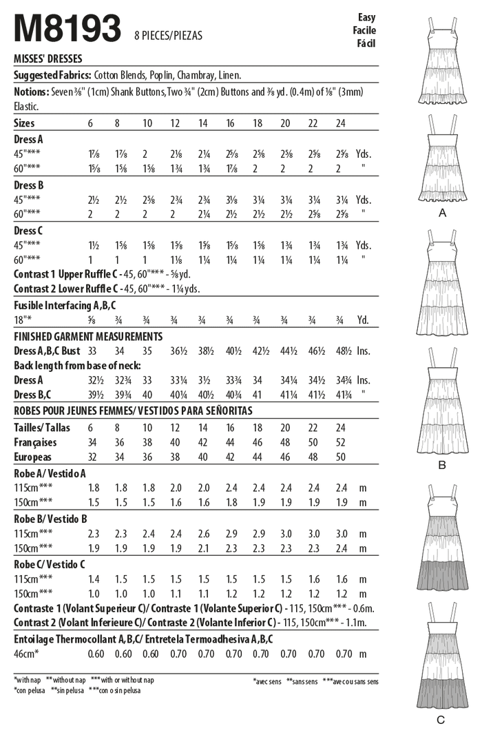 McCalls Dresses M8193 – The Fold Line