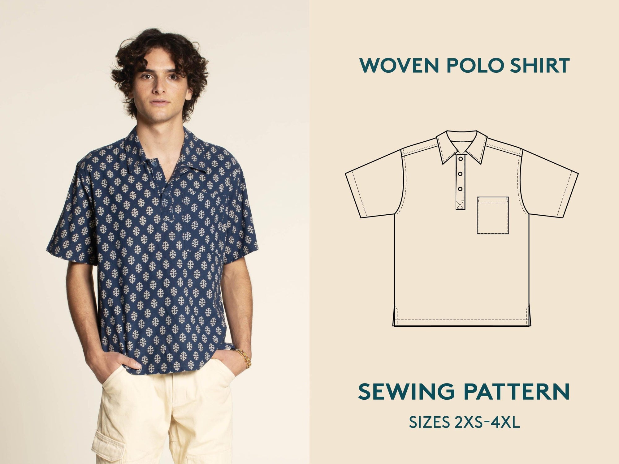 Wardrobe by Me Men's Woven Polo Shirt – The Fold Line