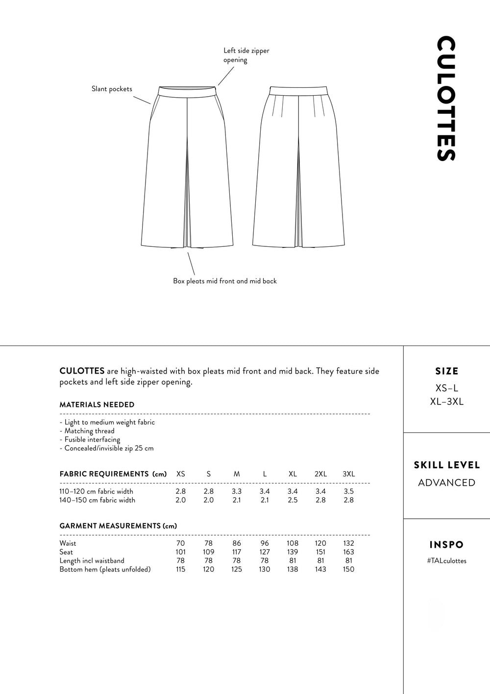 The Assembly Line Culottes – The Fold Line