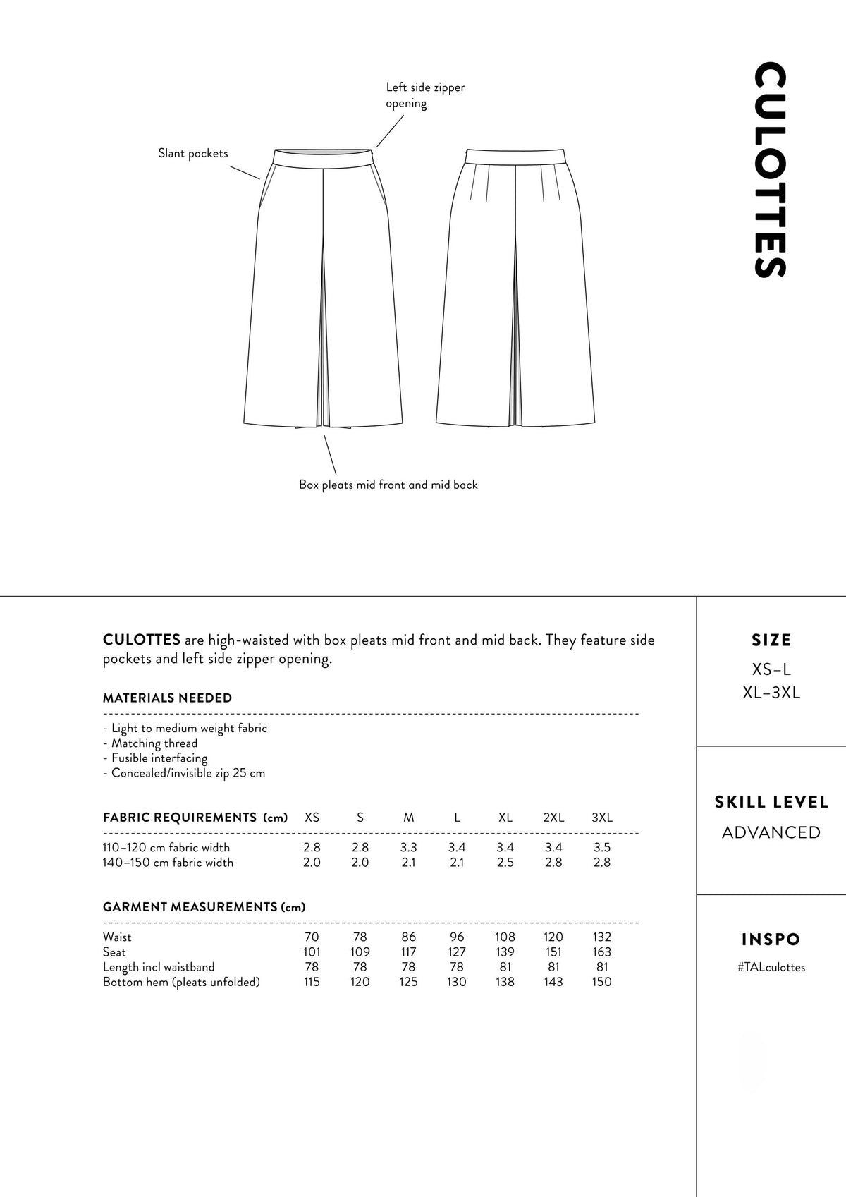 The Assembly Line Culottes – The Fold Line
