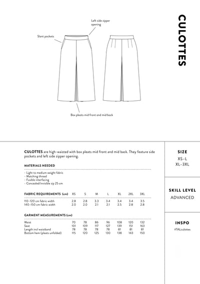 The Assembly Line Culottes – The Fold Line