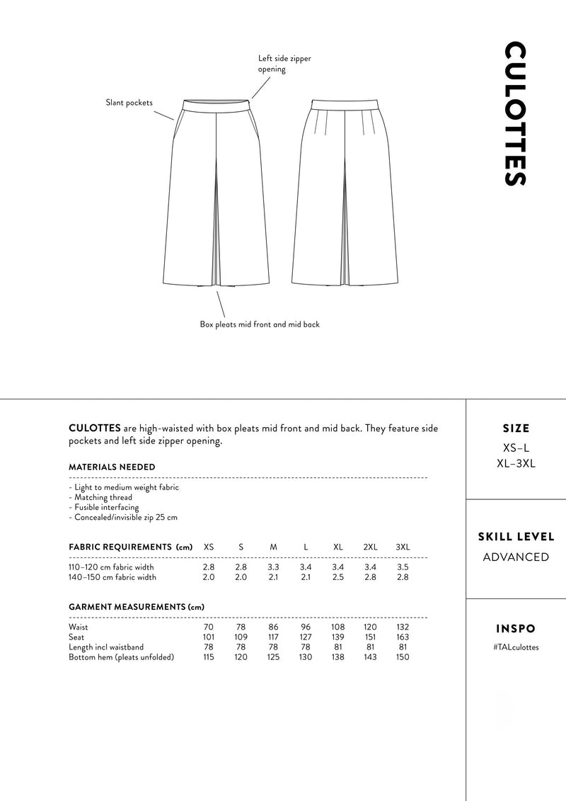 The Assembly Line Culottes – The Fold Line