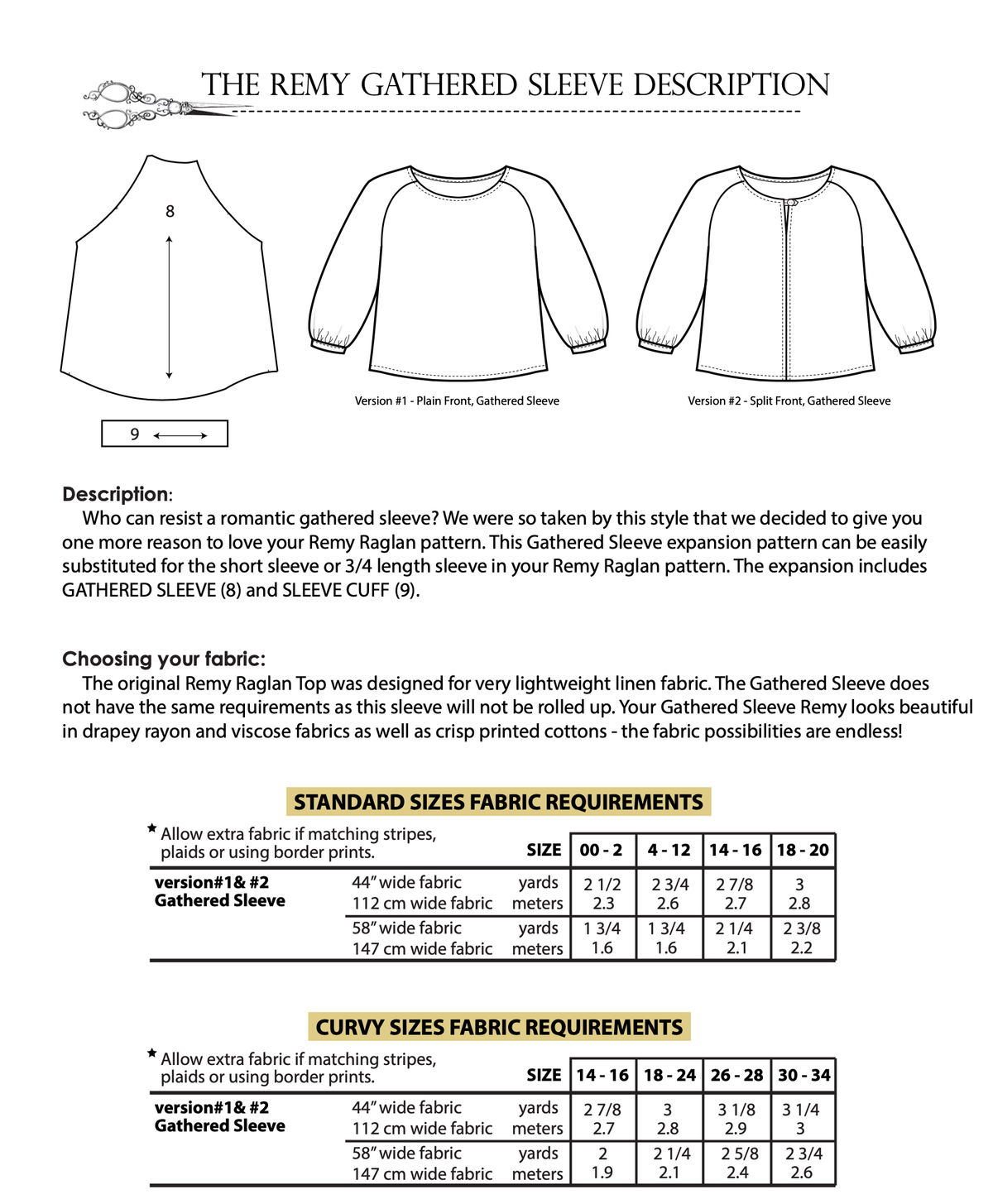 Sew House Seven Remy Raglan Gathered Sleeve Expansion (free) – The Fold ...