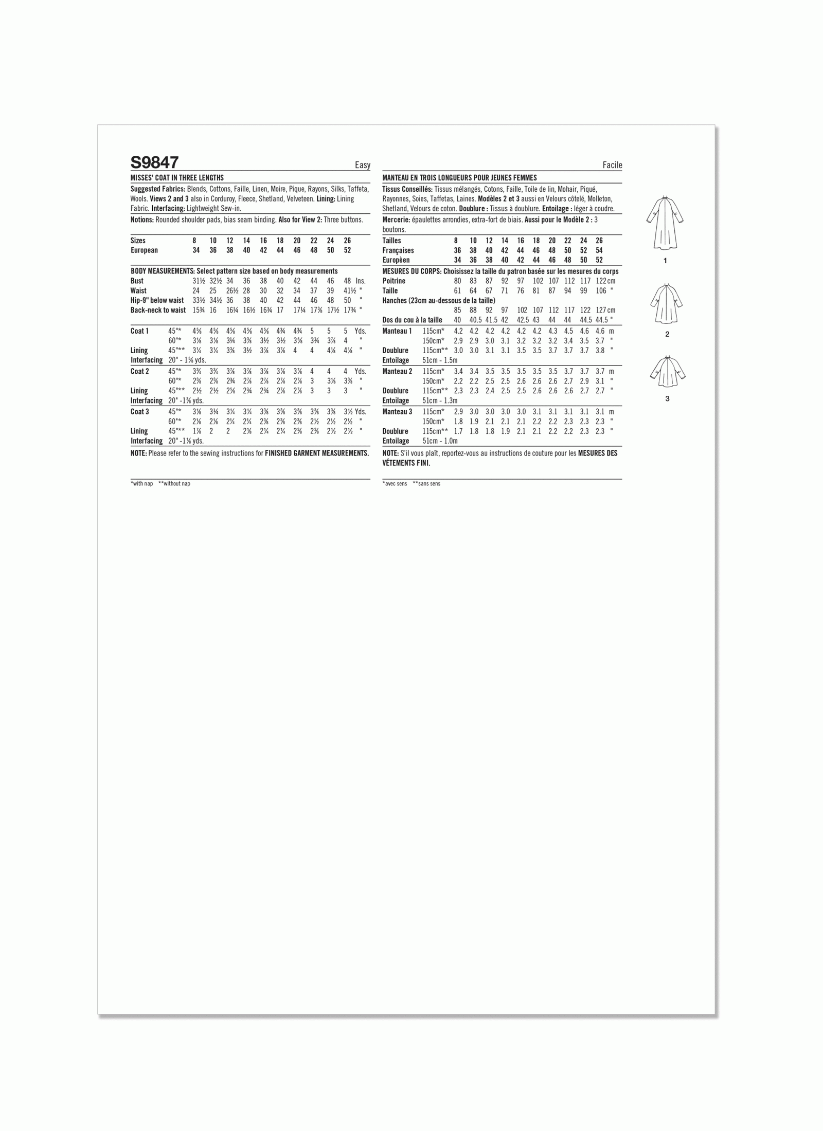 Simplicity Vintage Coats S9847 – The Fold Line
