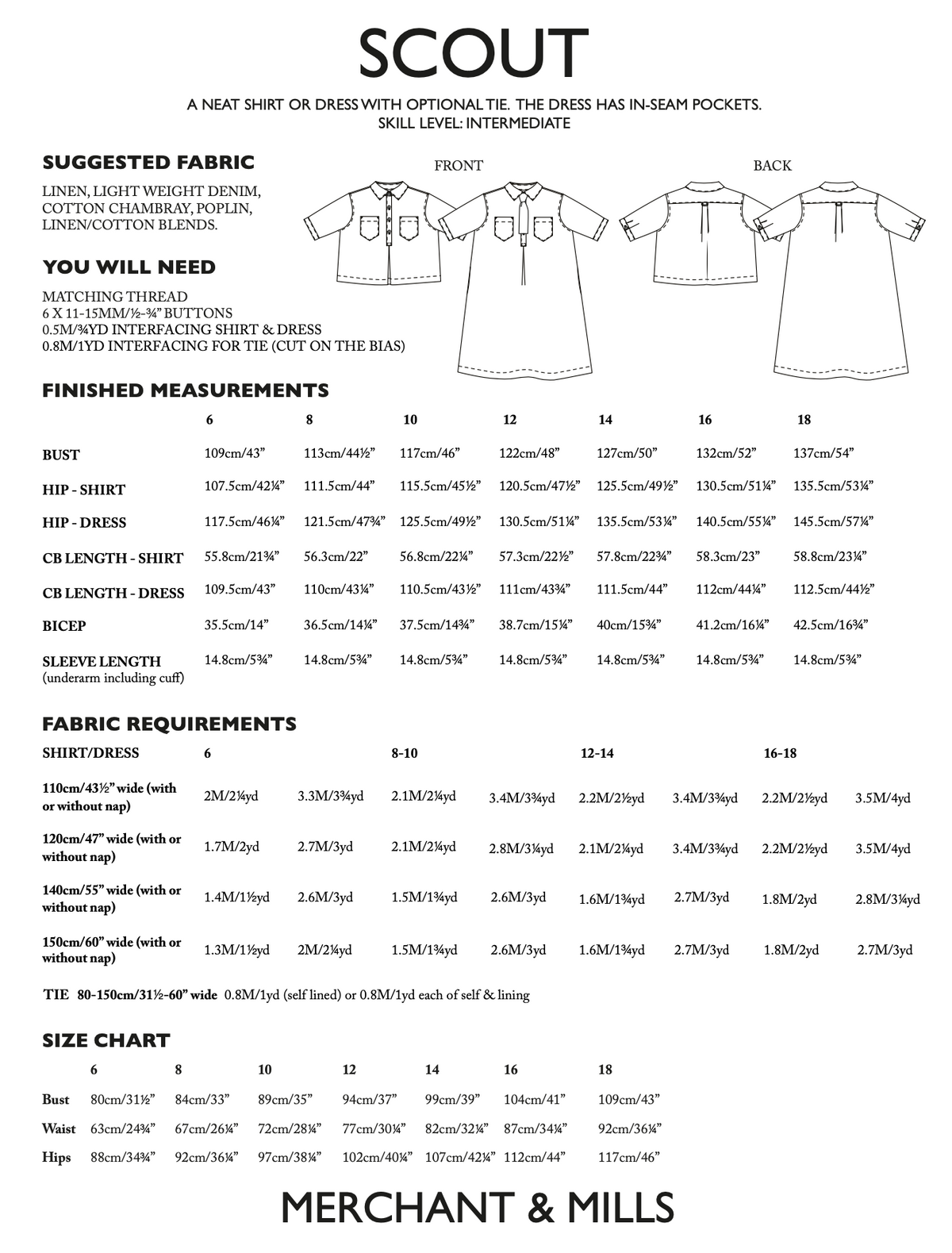 Merchant & Mills Scout Shirt or Dress – The Fold Line