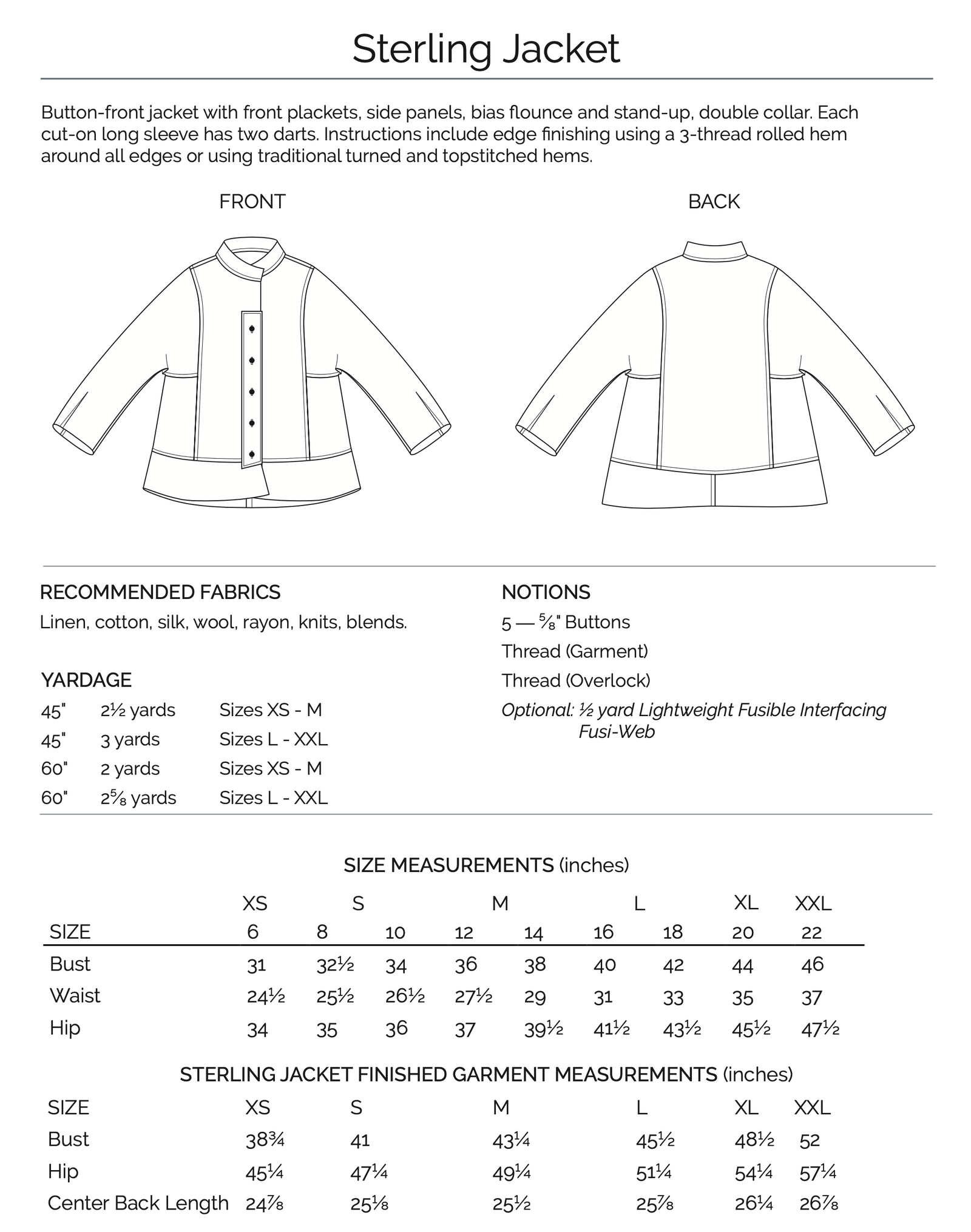 The Sewing Workshop Sterling Jacket – The Fold Line