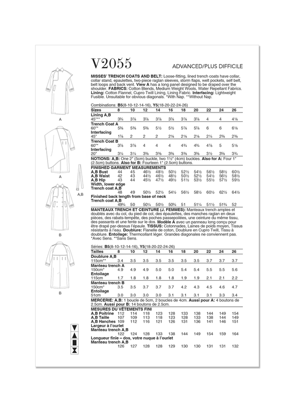 Vogue Trench Coat V2055 – The Fold Line