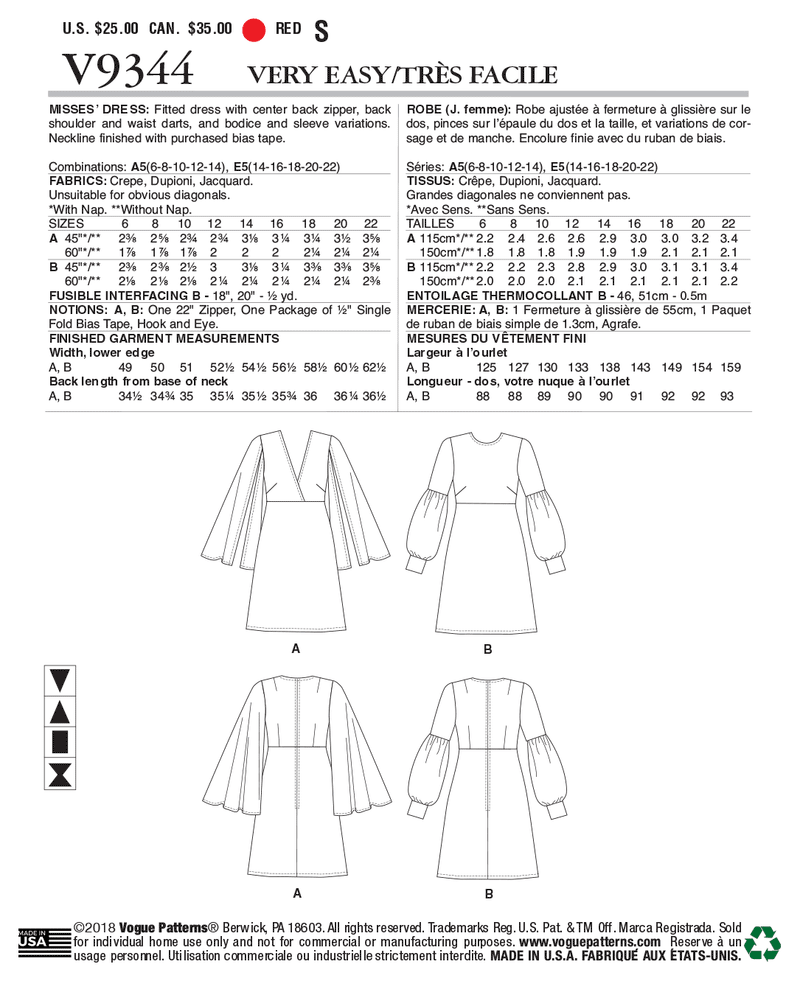 Vogue Dress V9344 – The Fold Line