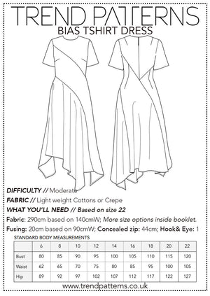Trend Patterns TPC26 Bias T-Shirt Dress – The Fold Line